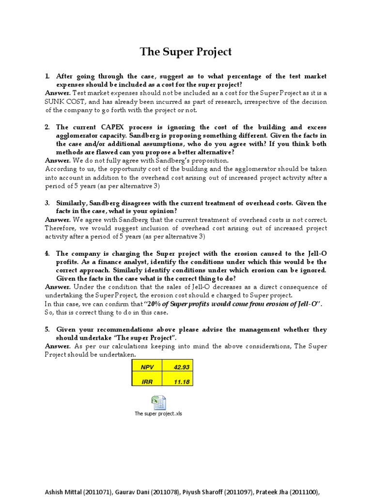 Super Project Financial Analysis | PDF