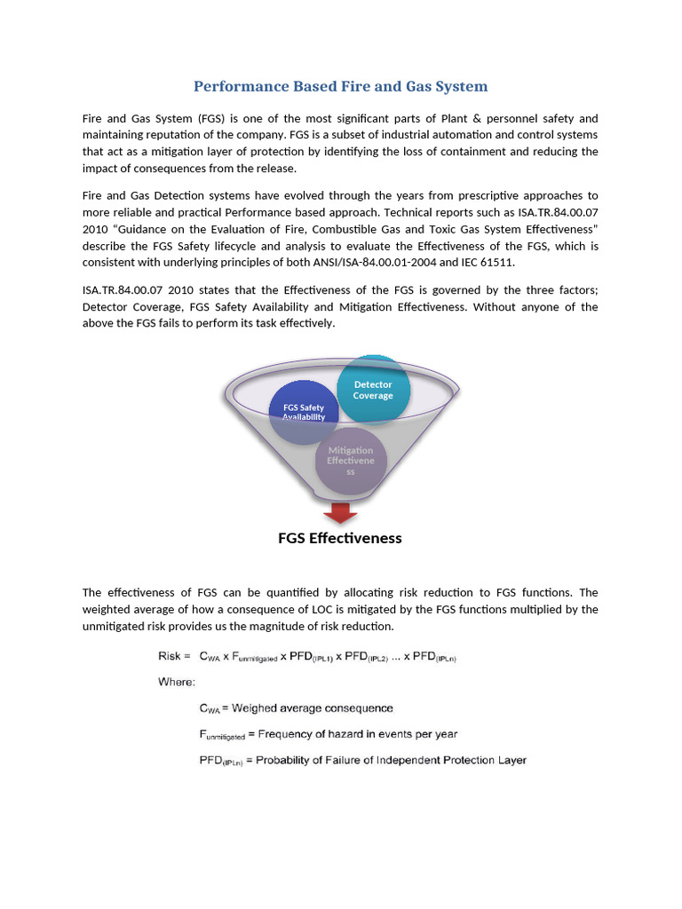 Performance Based Fire and Gas System | PDF | Risk Management | Risk