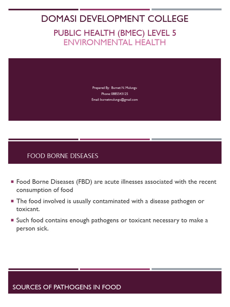 Lecture 6a - Foodborne Diseases | PDF | Salmonella | Foodborne Illness