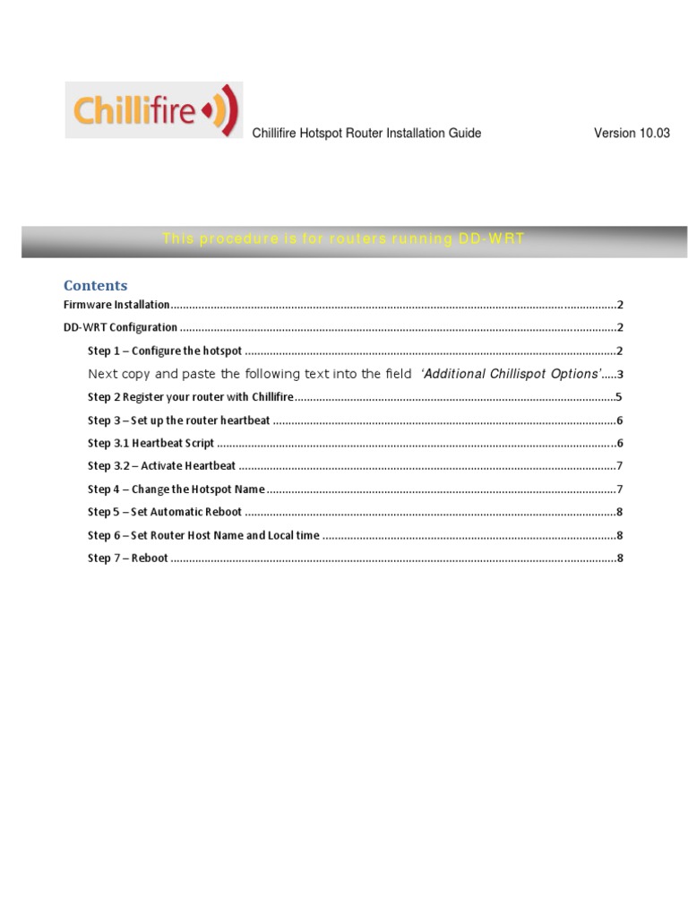 Chilli Fire Hotspot Router Installation Guide DD-WRT Manual Install ...