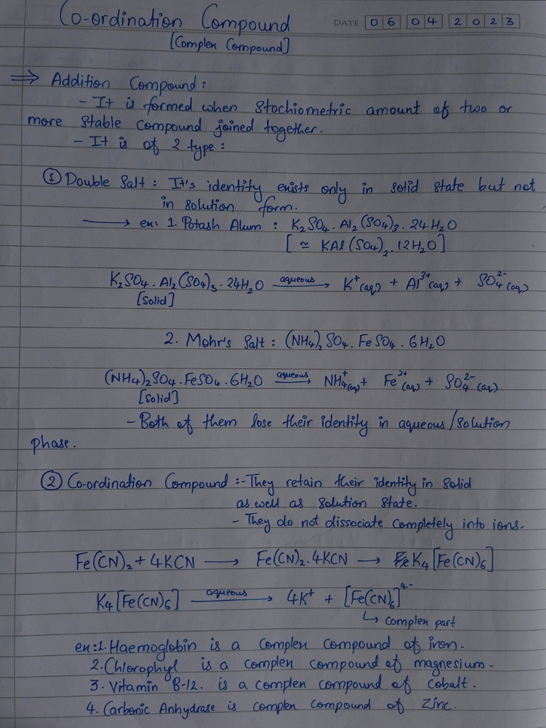 CO - Ordination Compound SOHAM | PDF