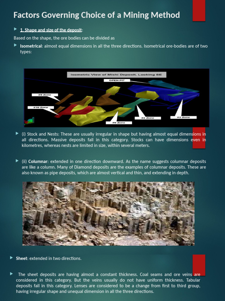 Mining Method Selection Factors | PDF | Mining | Materials