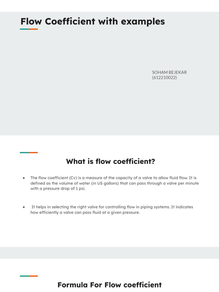 Flow Coefficient With Examples | PDF
