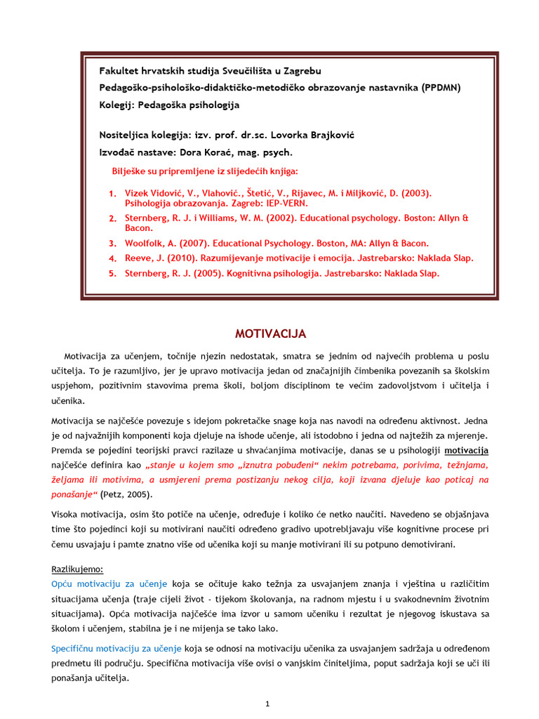 Skripta-Pedagoska psihologija 2.dio | PDF