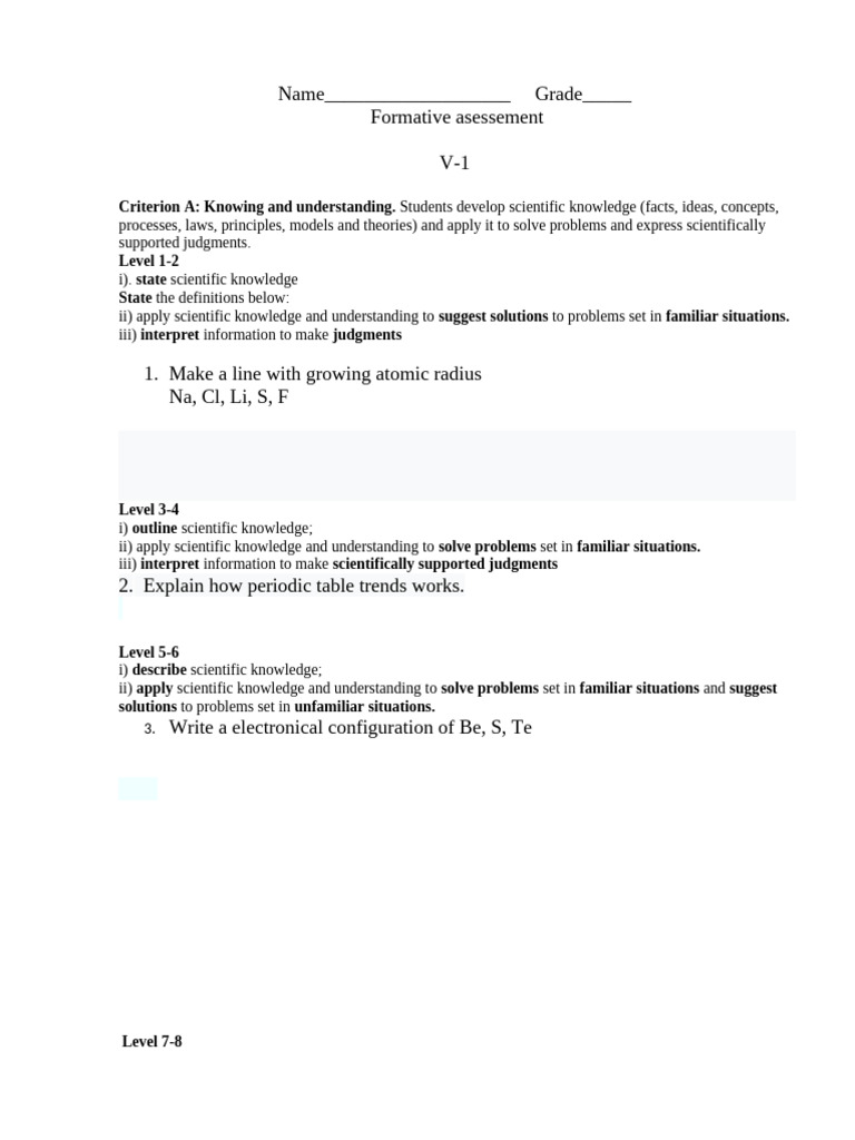 Formative Assesment | PDF