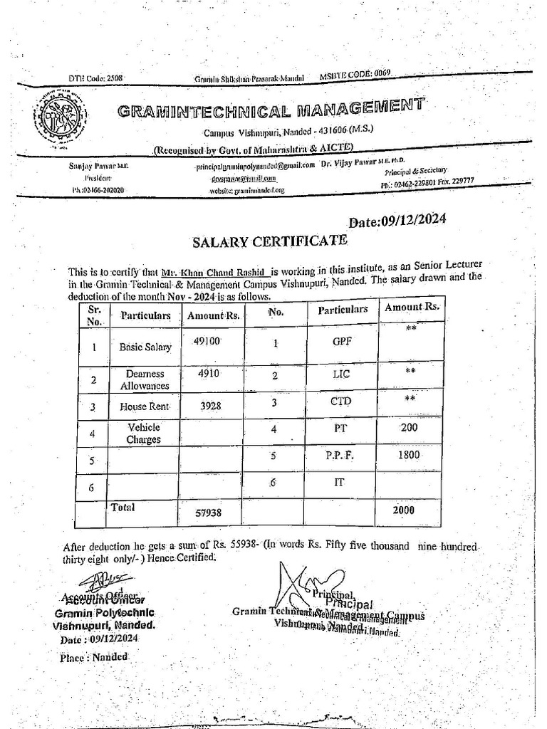 Salary Certificate | PDF