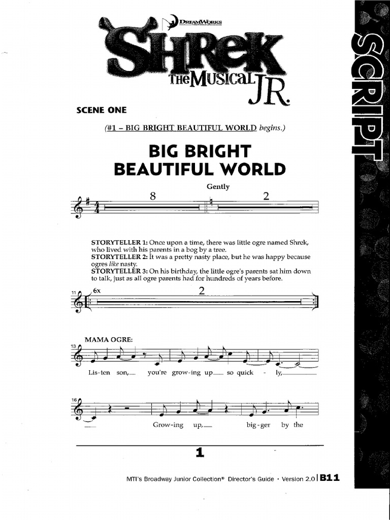 Shrek The Musical JR Full Script | PDF