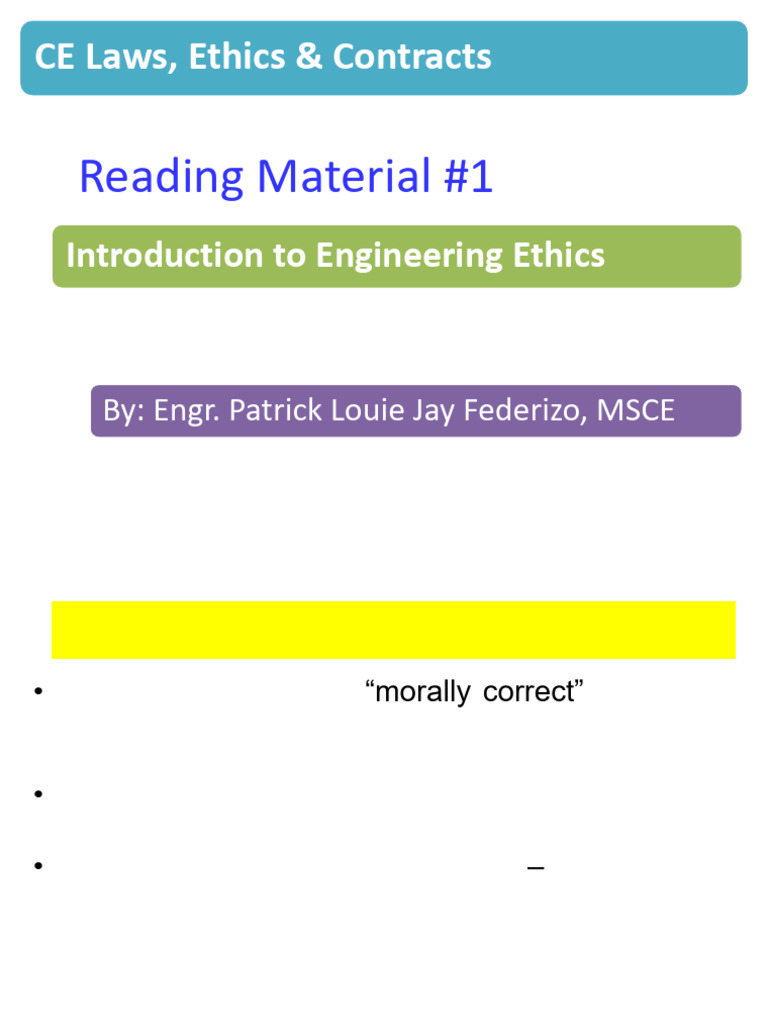 CE LAW | PDF | Morality | Engineering