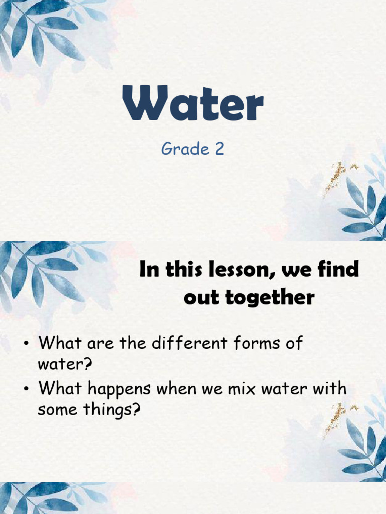 Understanding Water for Grade 2 Students | PDF