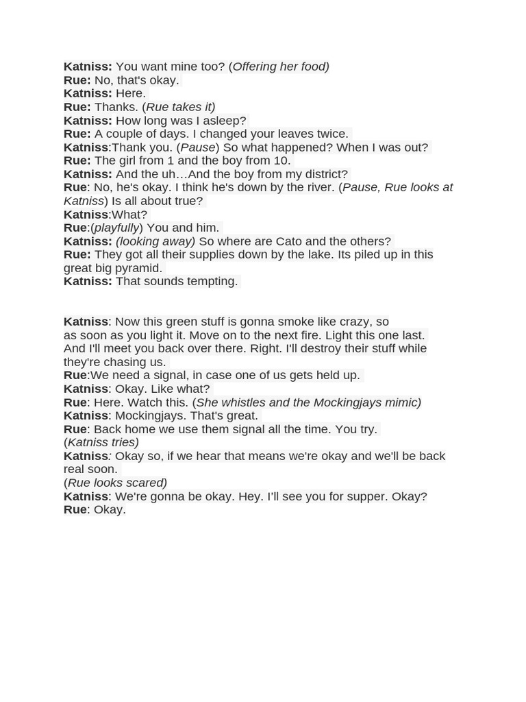 The Hunger Games Script | PDF