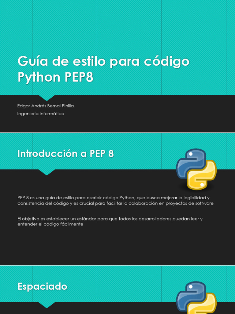 Guía de estilo para código Python PEP8 | PDF