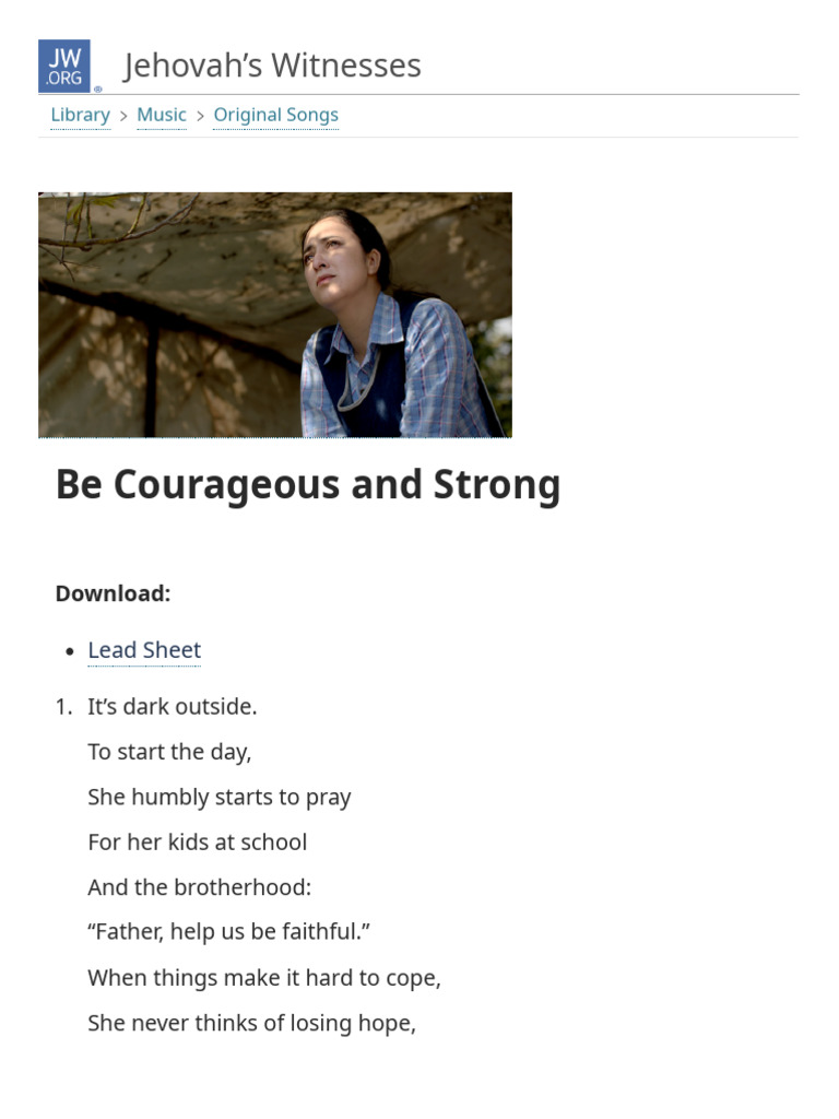 Be Courageous and Strong _ JW.org Original Song _ Lyrics | PDF