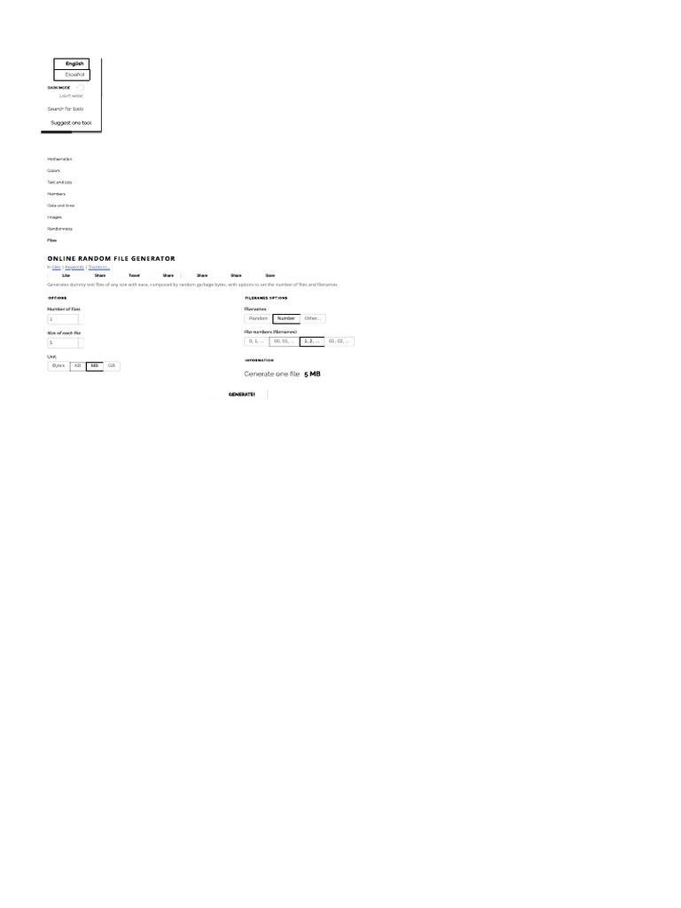 Online Random File Generator | PDF