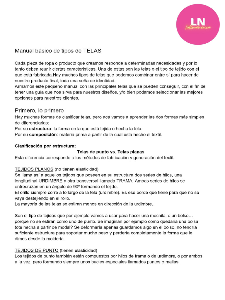 Tipos de Telas | PDF