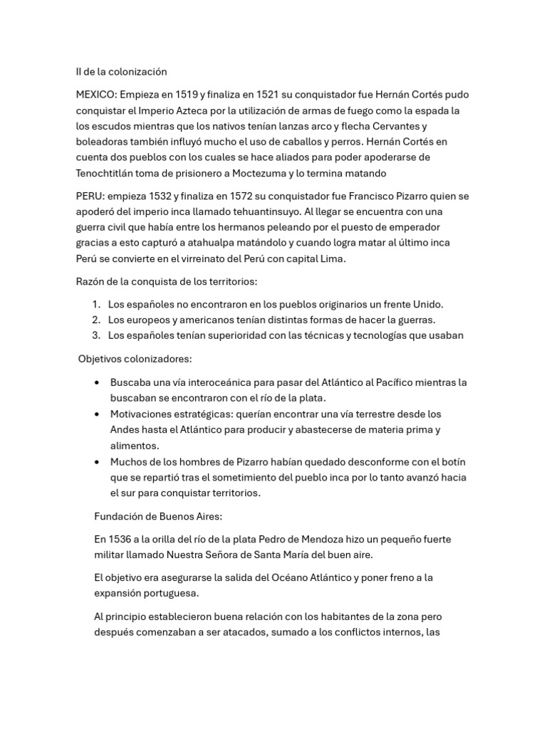 Historia Ultima Parte | PDF | Francisco Pizarro | Colonización europea ...