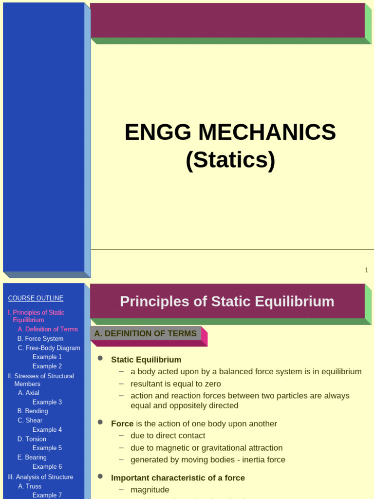 Review in Statics | PDF | Bending | Beam (Structure)