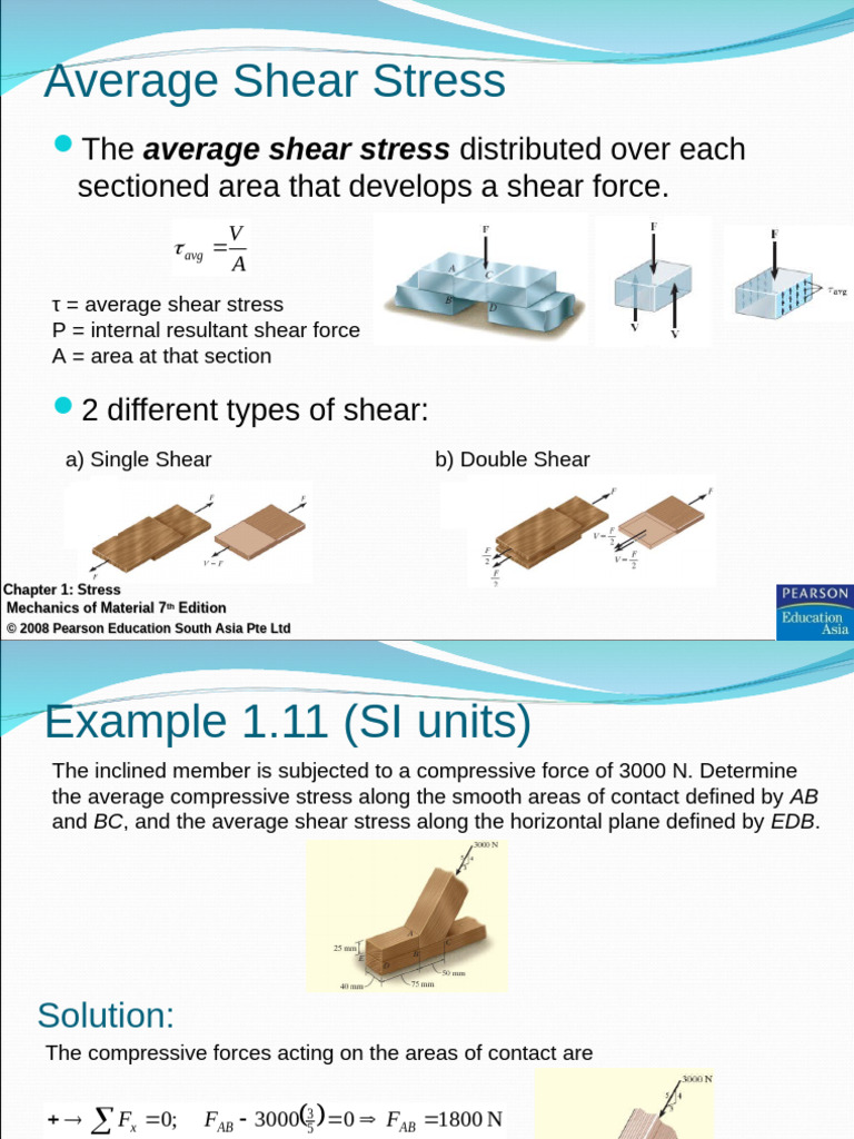 Ave Shear STRESS - July 22 | PDF | Stress (Mechanics) | Classical Mechanics