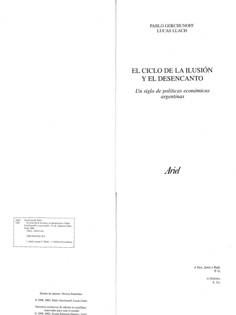 Gerchunoff Pablo - Llach Lucas El Ciclo de La Ilusión y El Desencanto ...