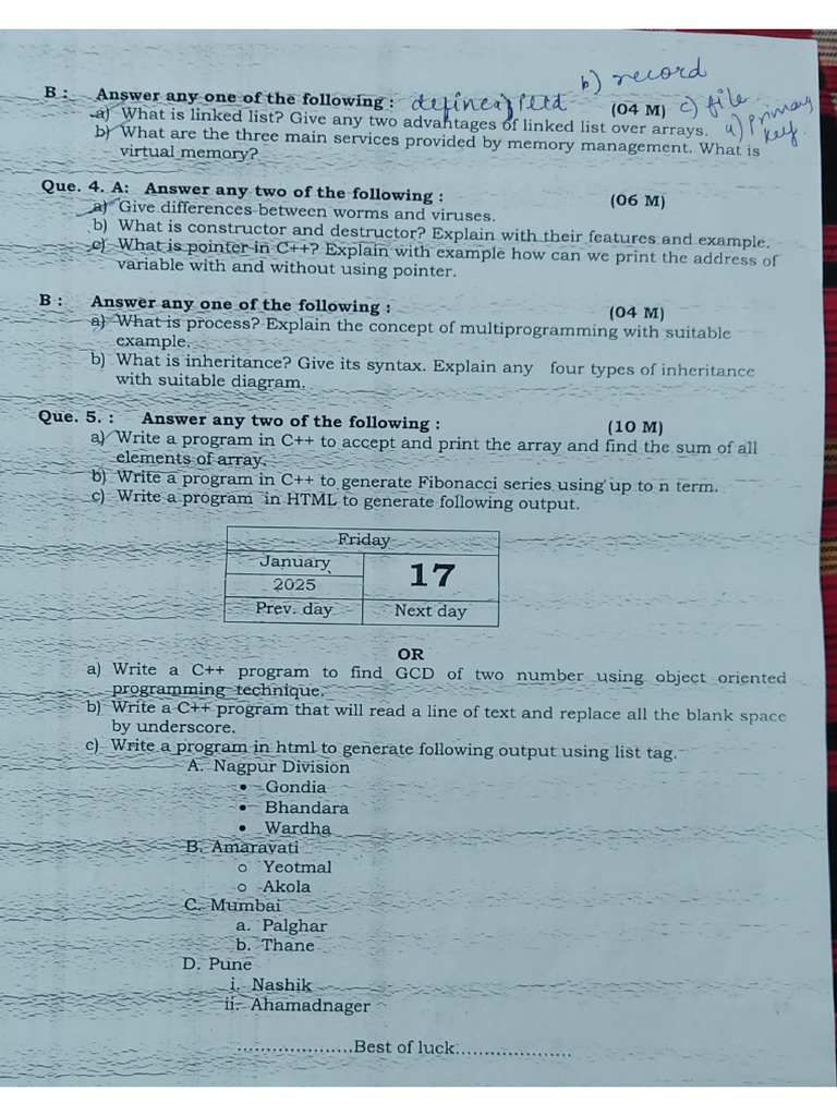 Cs 1 Modal Paper 2 | PDF