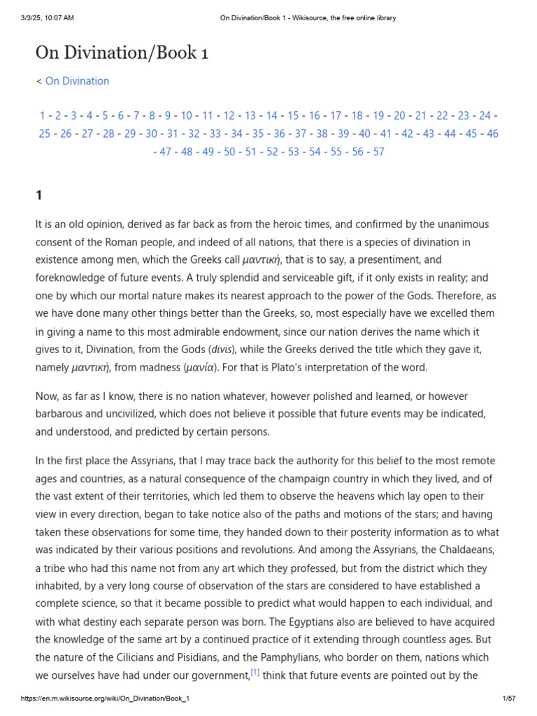 On Divination (Cicero) | PDF