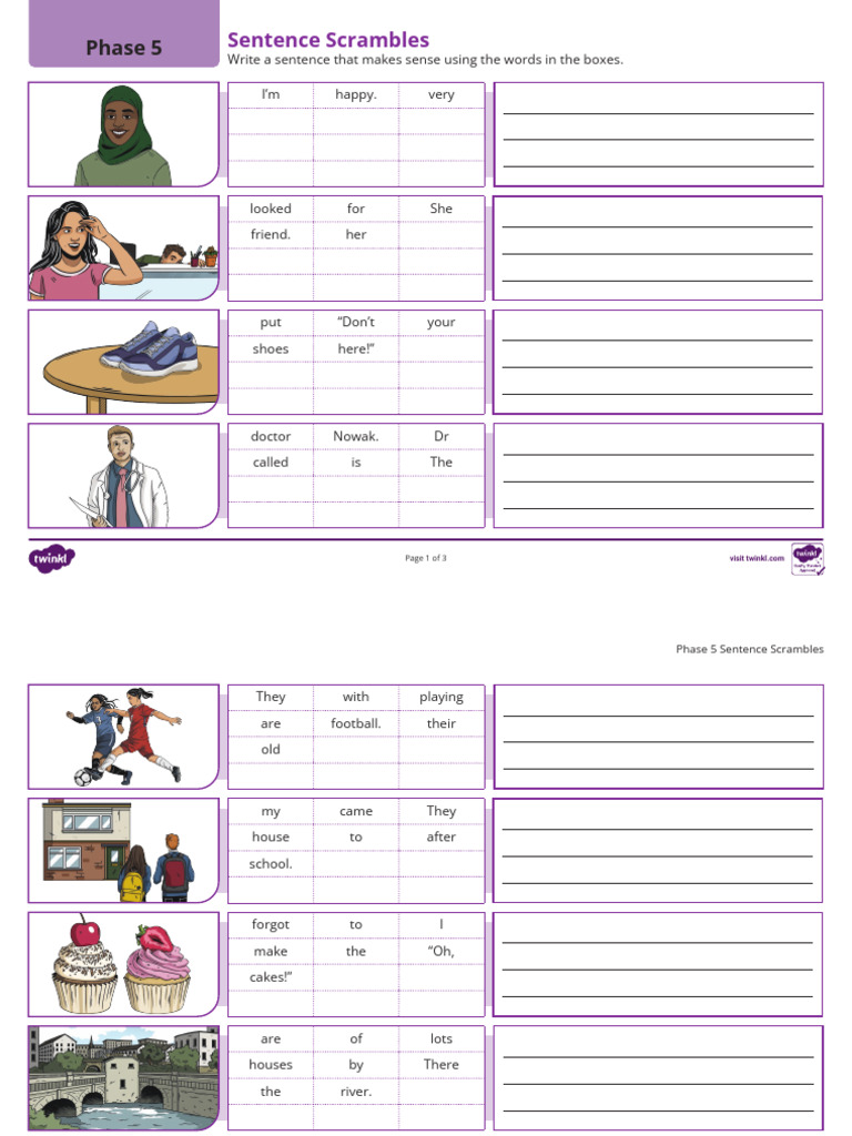 Phase 5 Sentence Scrambles | PDF