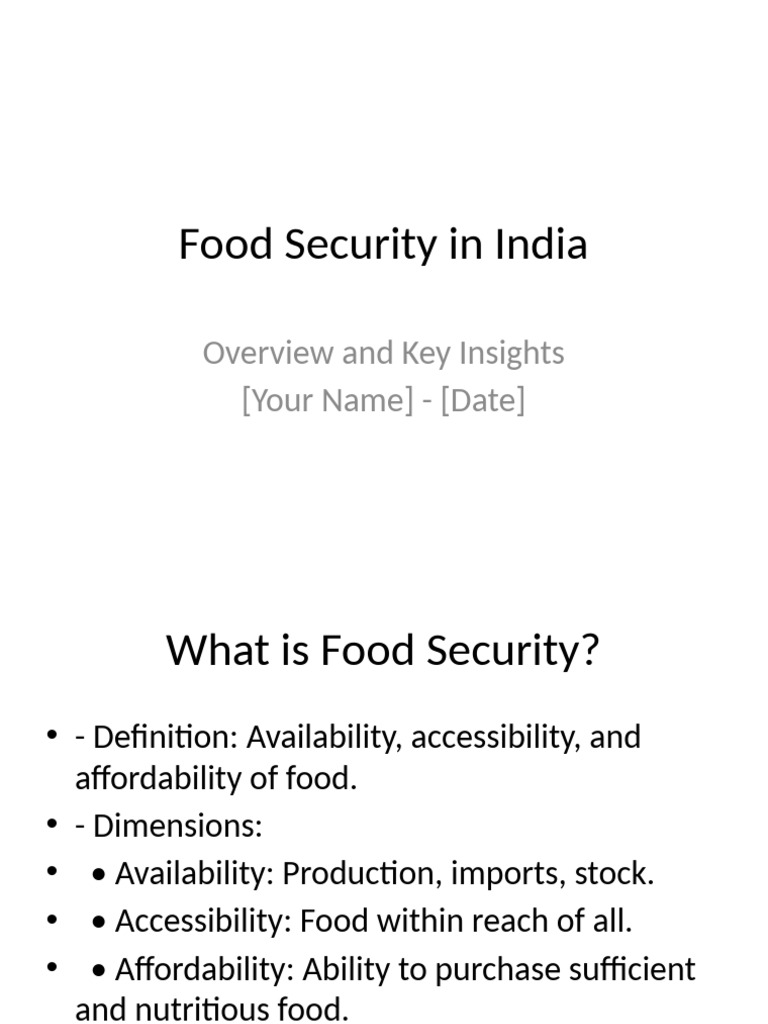 Food Security in India | PDF