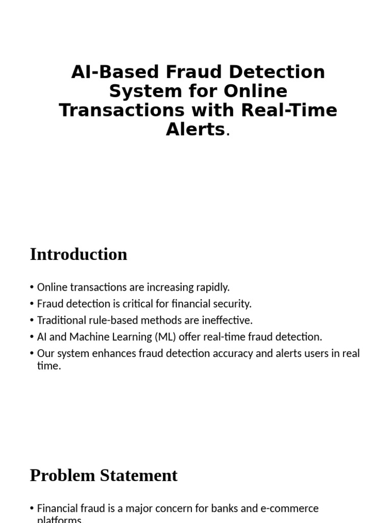 AI-Based Fraud Detection System For Online Transactions With Real-Time ...