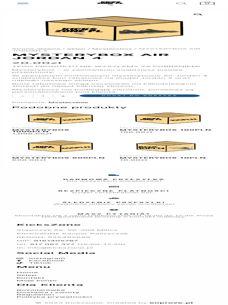 Mysterybox Air Jordan 4 - Kickszonepl | PDF
