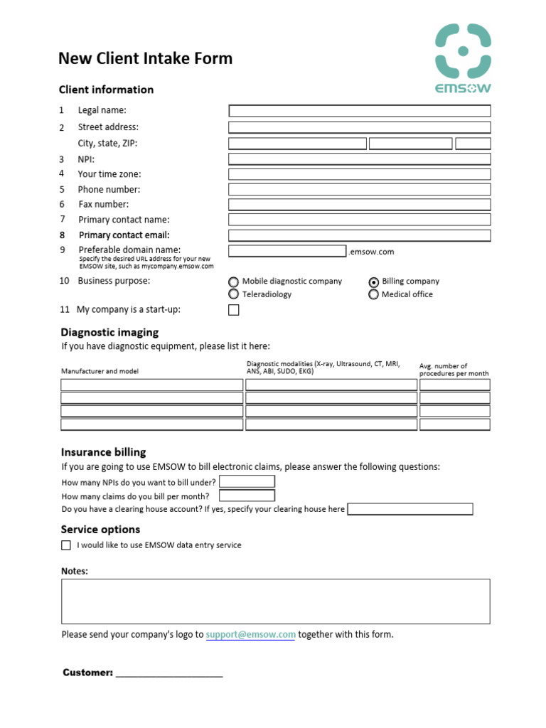 Intake Form | PDF