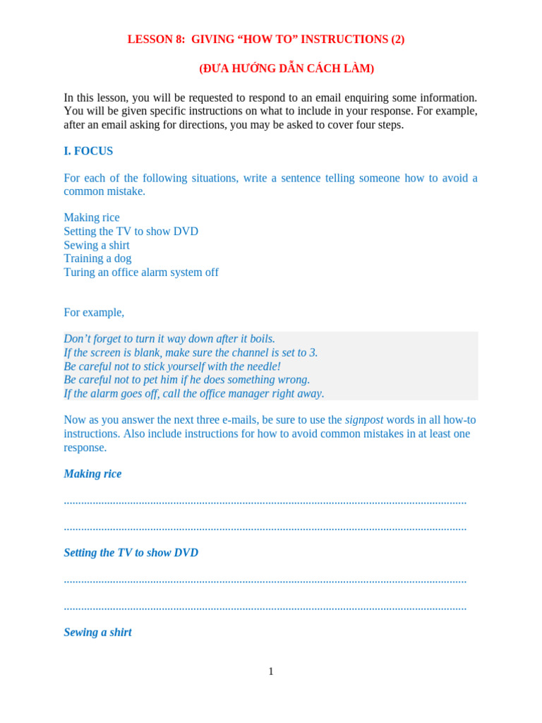 How to Write Effective Instructions | PDF
