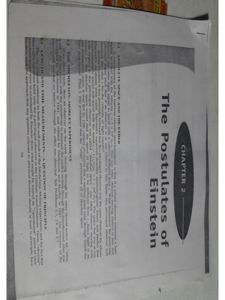 Chapter 2.the Postulates of Einstein | PDF