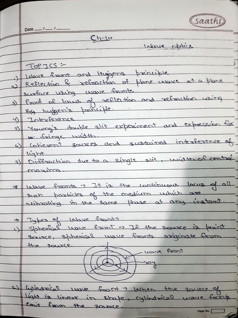 Wave Optics Physics Notes | PDF