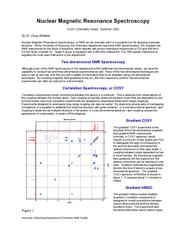 Menthol HMQC | PDF | Two Dimensional Nuclear Magnetic Resonance ...