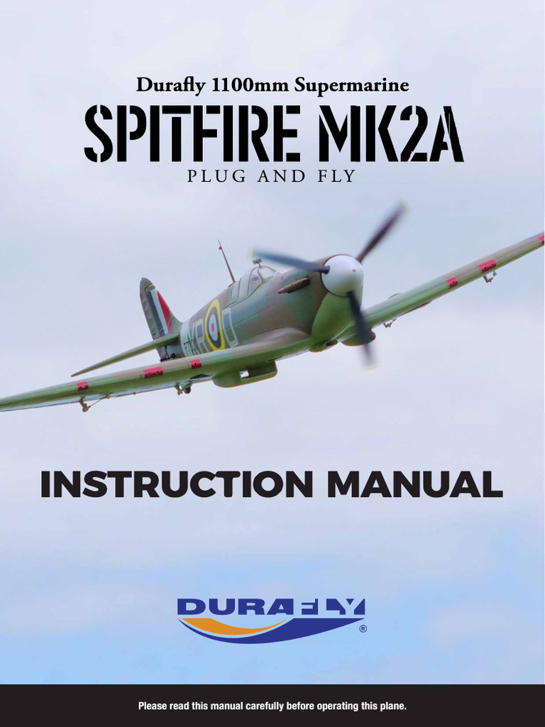 Durafly Spitfire Mk2a Instruction Manual | PDF | Supermarine Spitfire ...