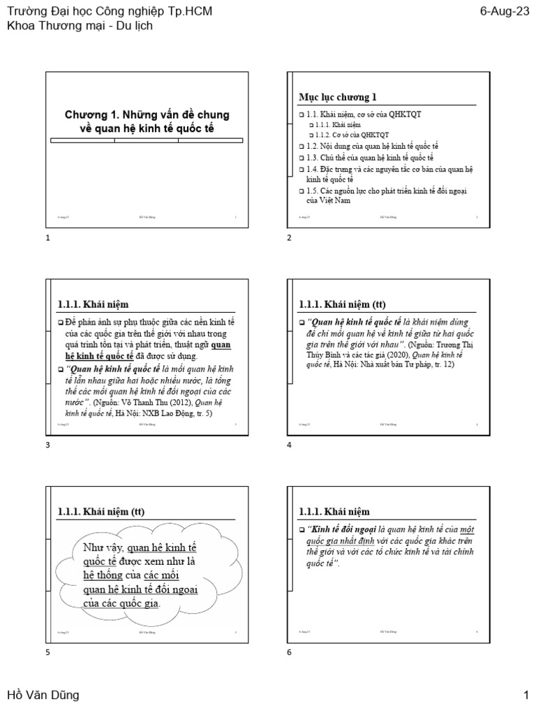 Bai Giang 1. Nhung Van de Chung Ve QHKTQT (Aug 2023) | PDF