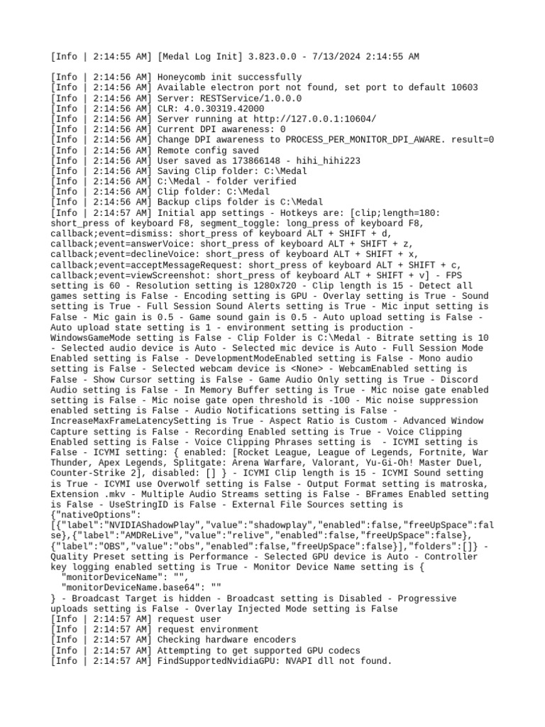 Medal App Initialization Log | PDF | Computing | Computer Hardware