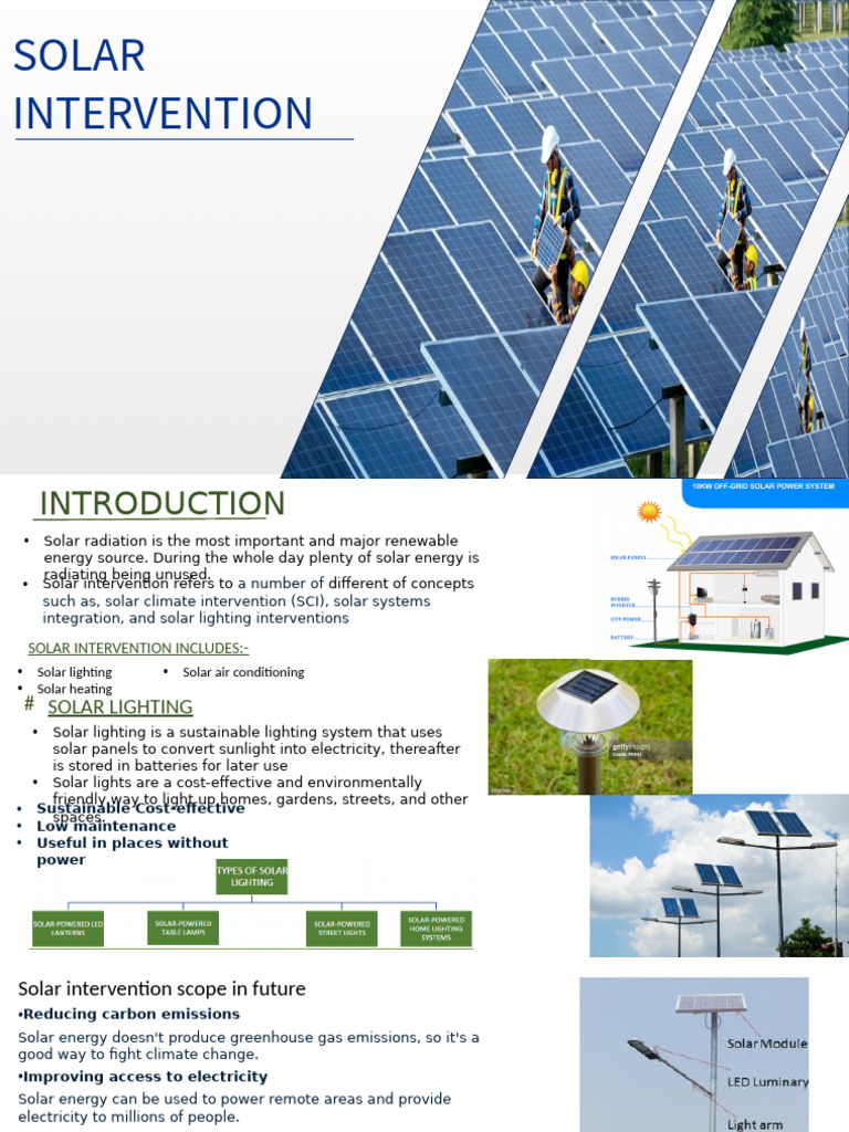 SOLAR INTERVENTIONS | PDF | Solar Energy | Street Light