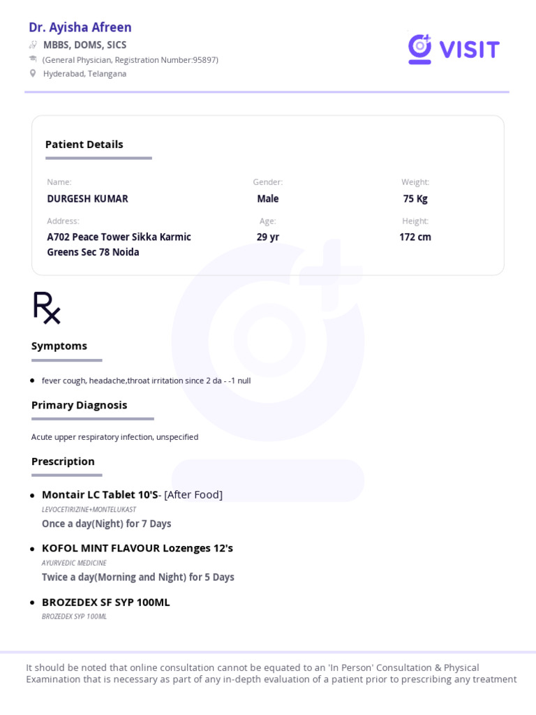 Visit Online Consult 09-09-2024 | PDF