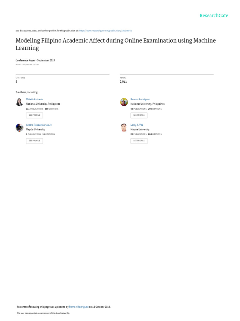 Modeling Filipino Academic Affect During Online Ex | PDF | Affect ...