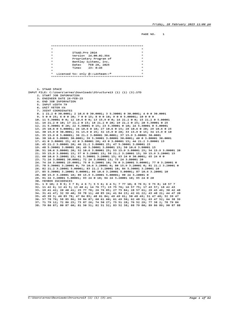 Staad Report Final | PDF | Classical Mechanics | Structural Engineering