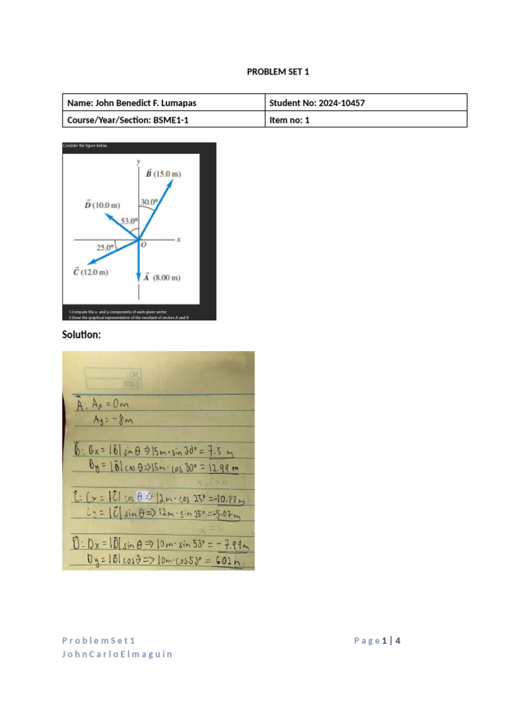 PHYSICS LECTURE_ASSIGNMENT 1 | PDF