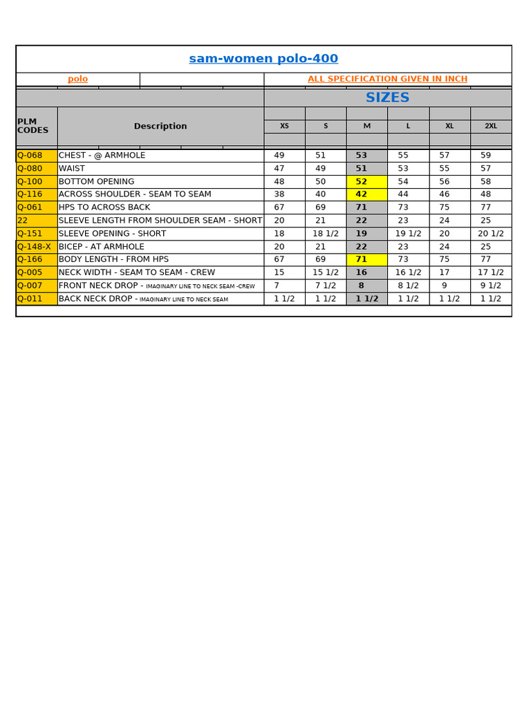Sam Women Polo 400 | PDF