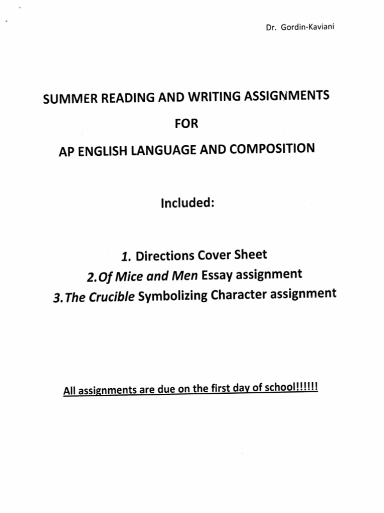 Summer AP English | PDF