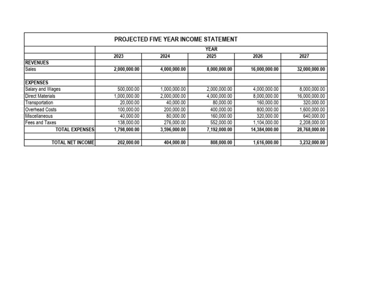 fINANCIAL FIVE YEAR STATMENT | PDF