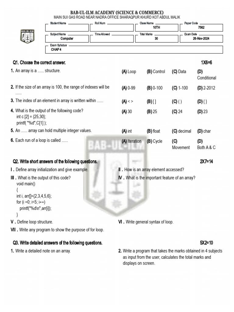 10th Computer Chapter 4 (1st Half) | PDF | Integer (Computer Science) | Theoretical Computer Science