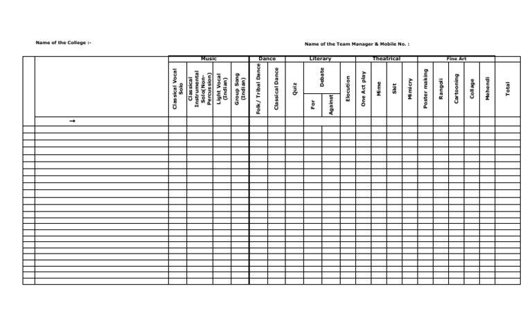 28th Y.F. Detail Entry Form | PDF | The Arts | Entertainment
