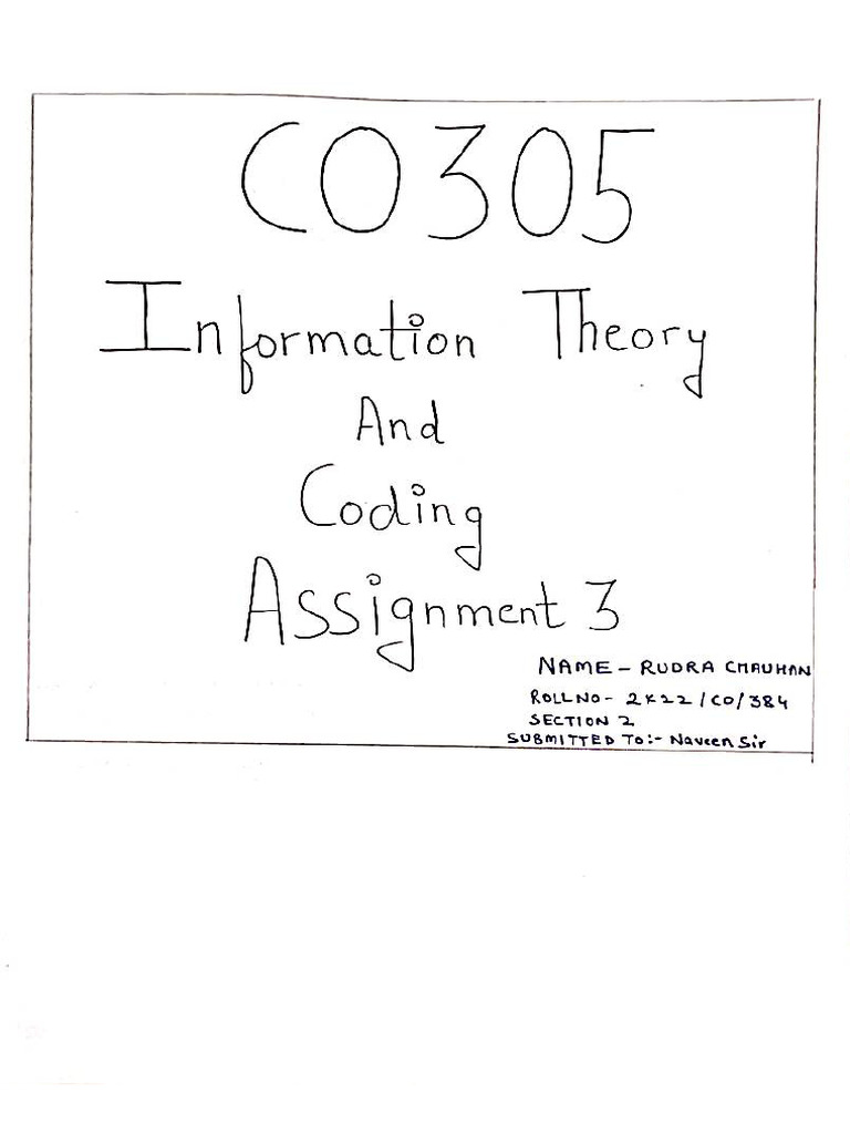 ITC Assignment 3 Rudra | PDF