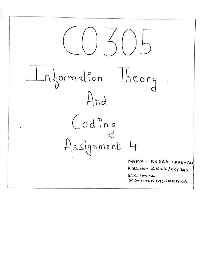 Assignment 4 Itc Rudra | PDF