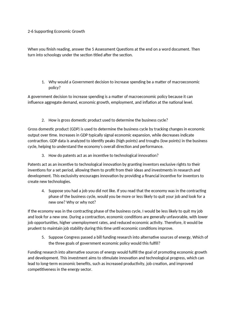 2-6 Supporting Economic Growth | PDF | Gross Domestic Product ...