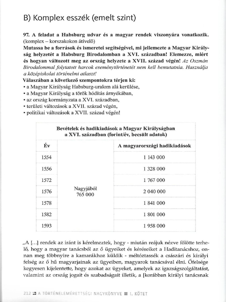 Komplex Esszéfeladatok - A Történelemérettségi Nagykönyvéből Treff | PDF